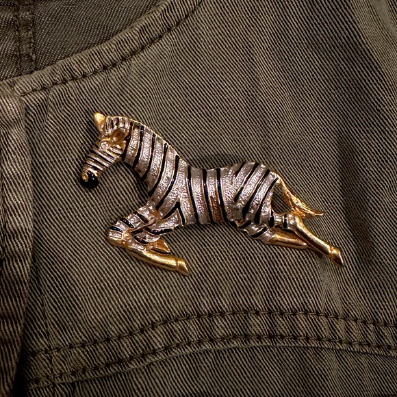 Jewelry | Vintage Zebra Pin | Poshmark